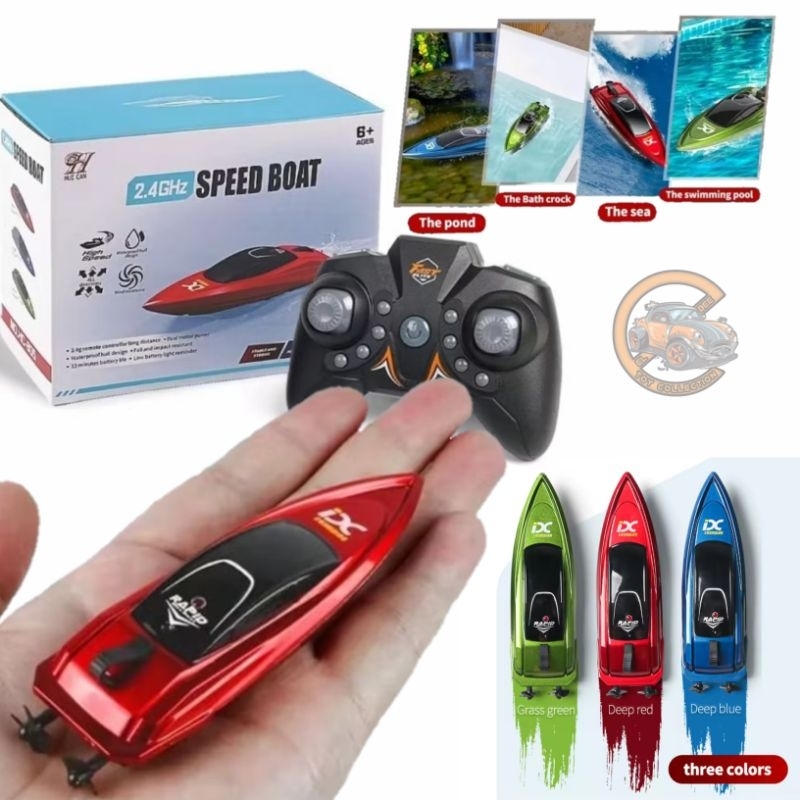 Jual RC Boat Mini HC 805 RC Perahu cepat 2.4GHz with LED RTR Hijau mainan RC Boat mini kapal ...