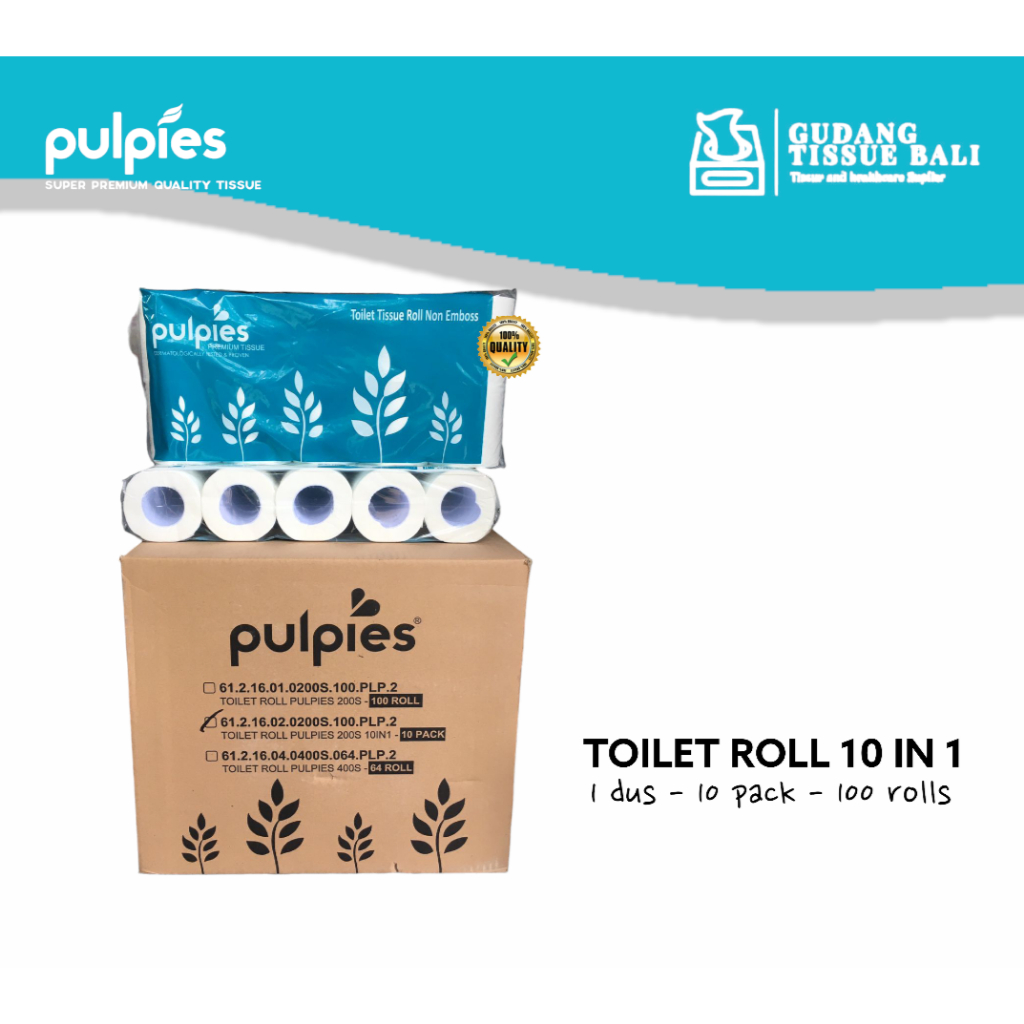 Jual Pulpies - Tisu Toilet / Bathroom Tissue 10 in 1 pack - 2 ply ...