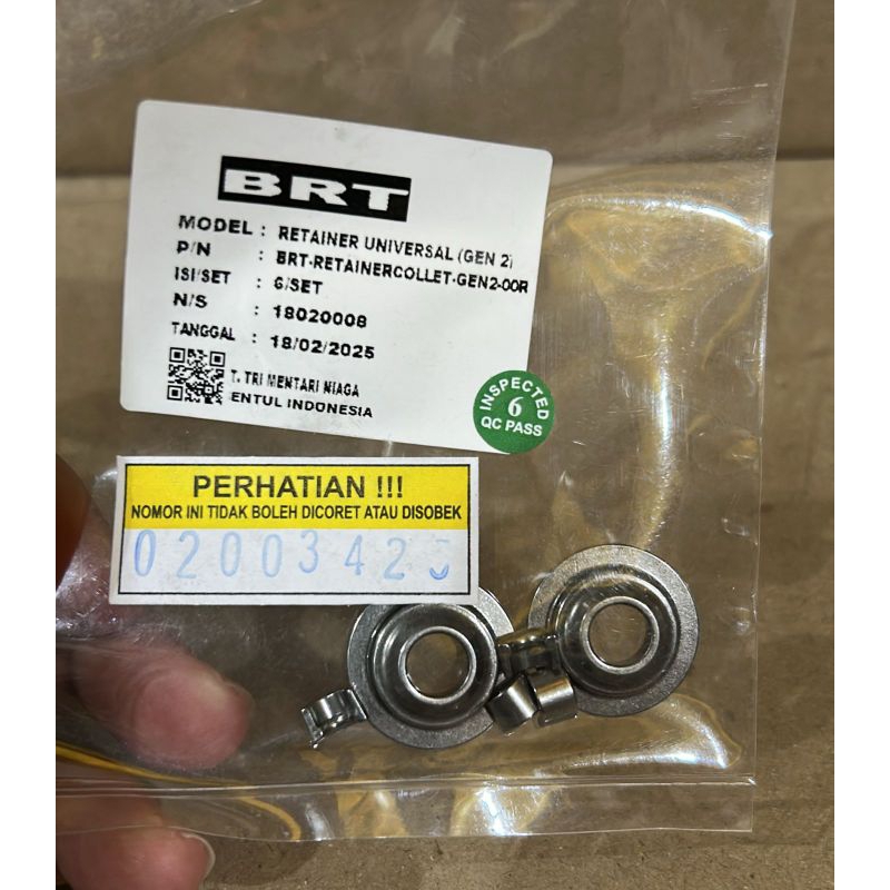 Jual RETAINER SET ORIGINAL 100% BRT RACING UKURAN 5 MM GEN 2 UNIVERSAL TOPI KUKU KLEP BATANG 5MM ...