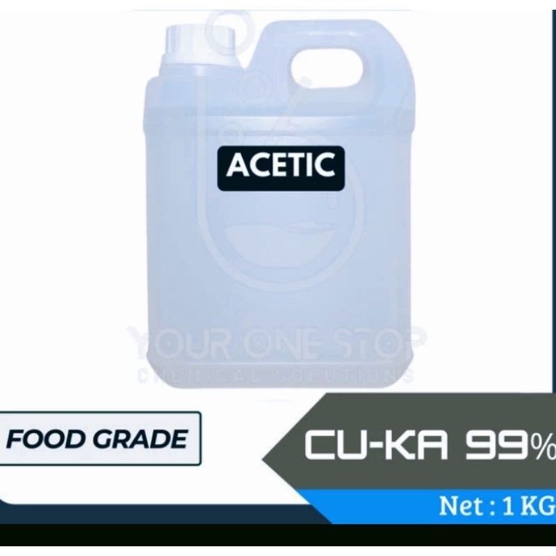 Jual Cuka/Acetic Acid 99%/cuka dapur/Asam Asetat kemasan 1kg | Shopee ...