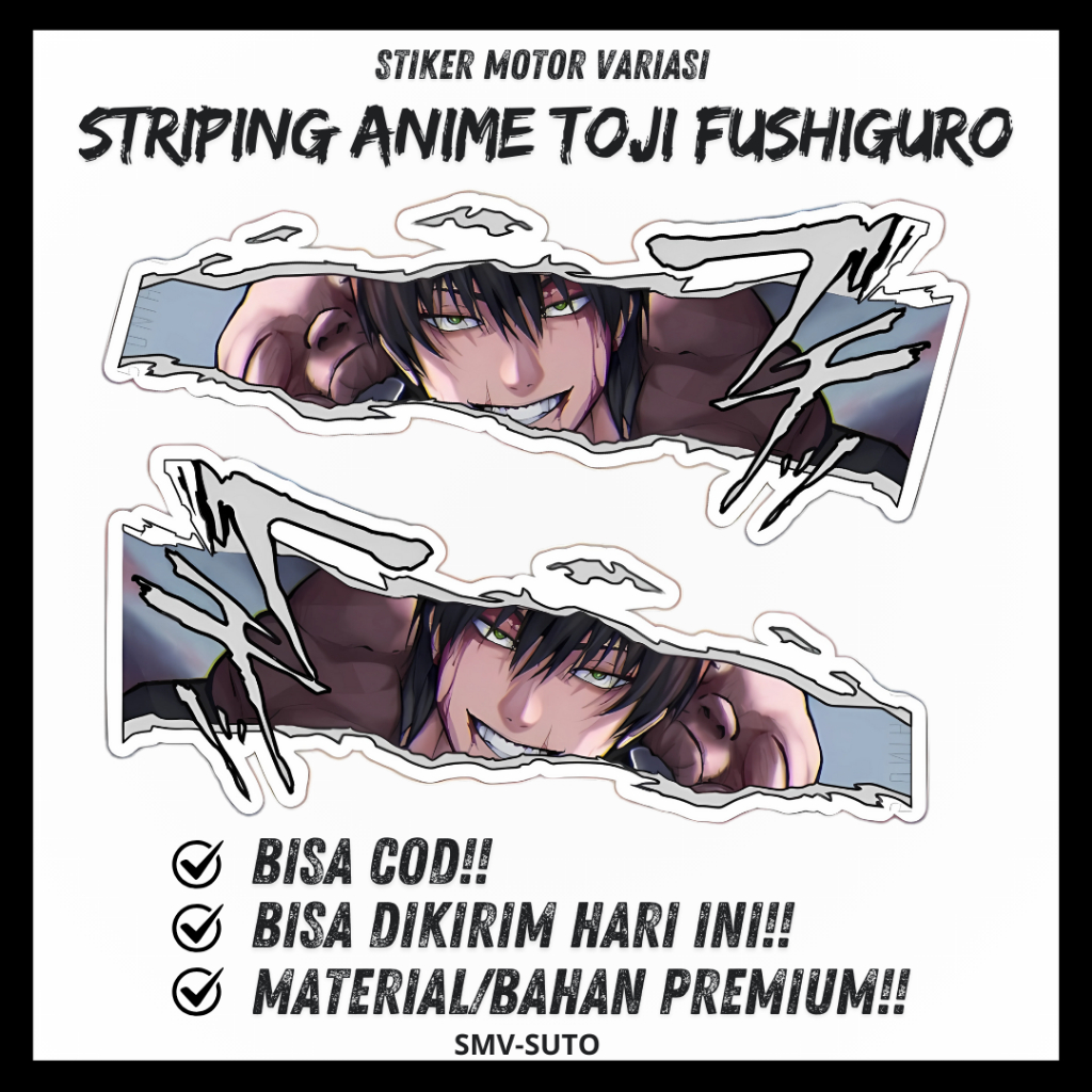 Jual Stiker Striping Toji Fushiguro Sticker Anime Jujutsu Kaisen ...