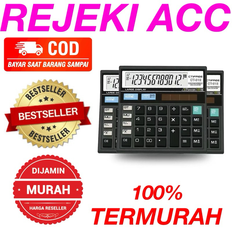 Jual GM-512 Kakulator Kalkulator Besar Hitam 12 Angka Alat Hitung Gmax ...