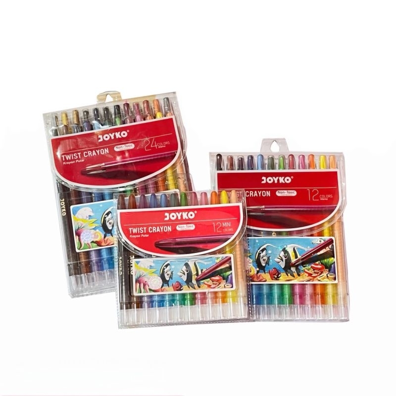 Jual Krayon Putar / Twist Crayon Color Joyko Isi 24 Warna / 12 Warna ...