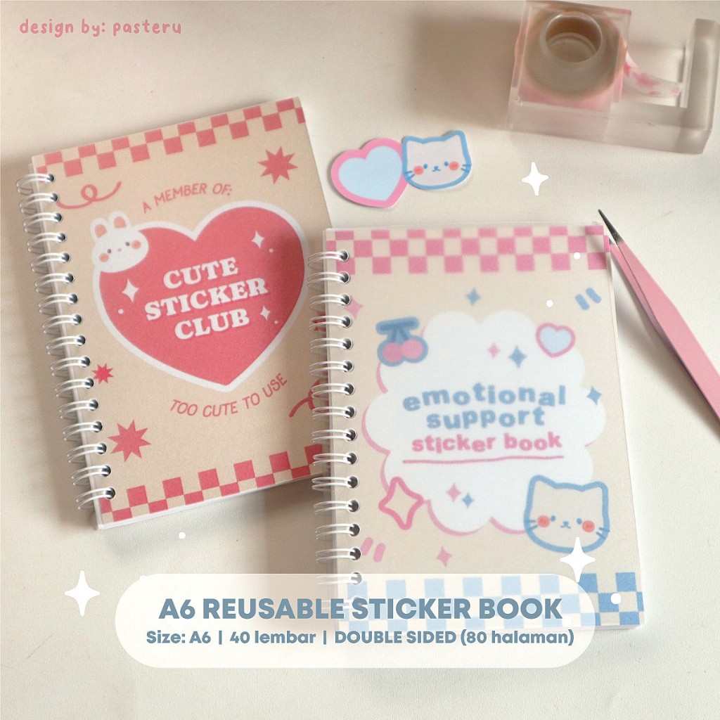 Jual A6 Reusable Sticker Book "Cute Sticker" | Buku Tempel Stiker ...