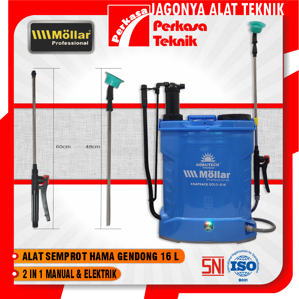 Jual Mollar Alat Semprot Hama Gendong 16 Liter 2 in 1 Manual & Elektrik ...