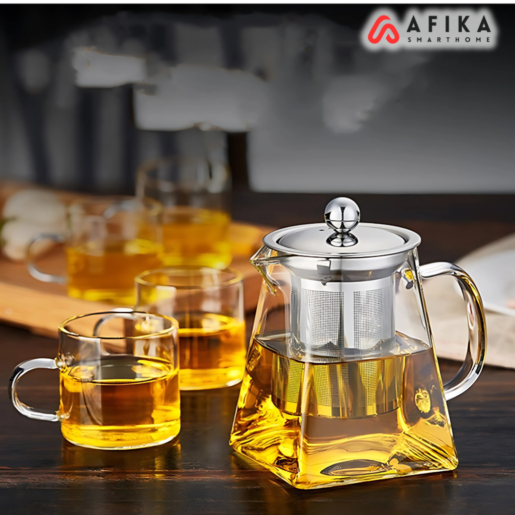 Jual Teko Teh Kaca Saringan Tahan Panas Api Infuser Teapot 750ml ...