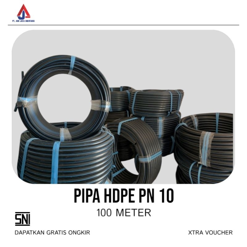 Jual selang hitam hdpe 2" pn10 atau pipa hdpe 2" per 100 meter | Shopee Indonesia