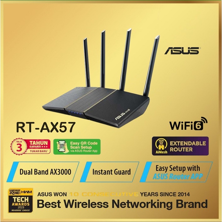 Jual ASUS RT-AX57 AX3000 Dual Band WiFi 6 Extendable Router AX57 ...