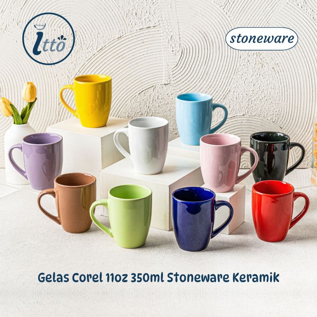 Jual Gelas/Mug/Cangkir Corel 11oz 350ml Stoneware Keramik Teh Kopi ...