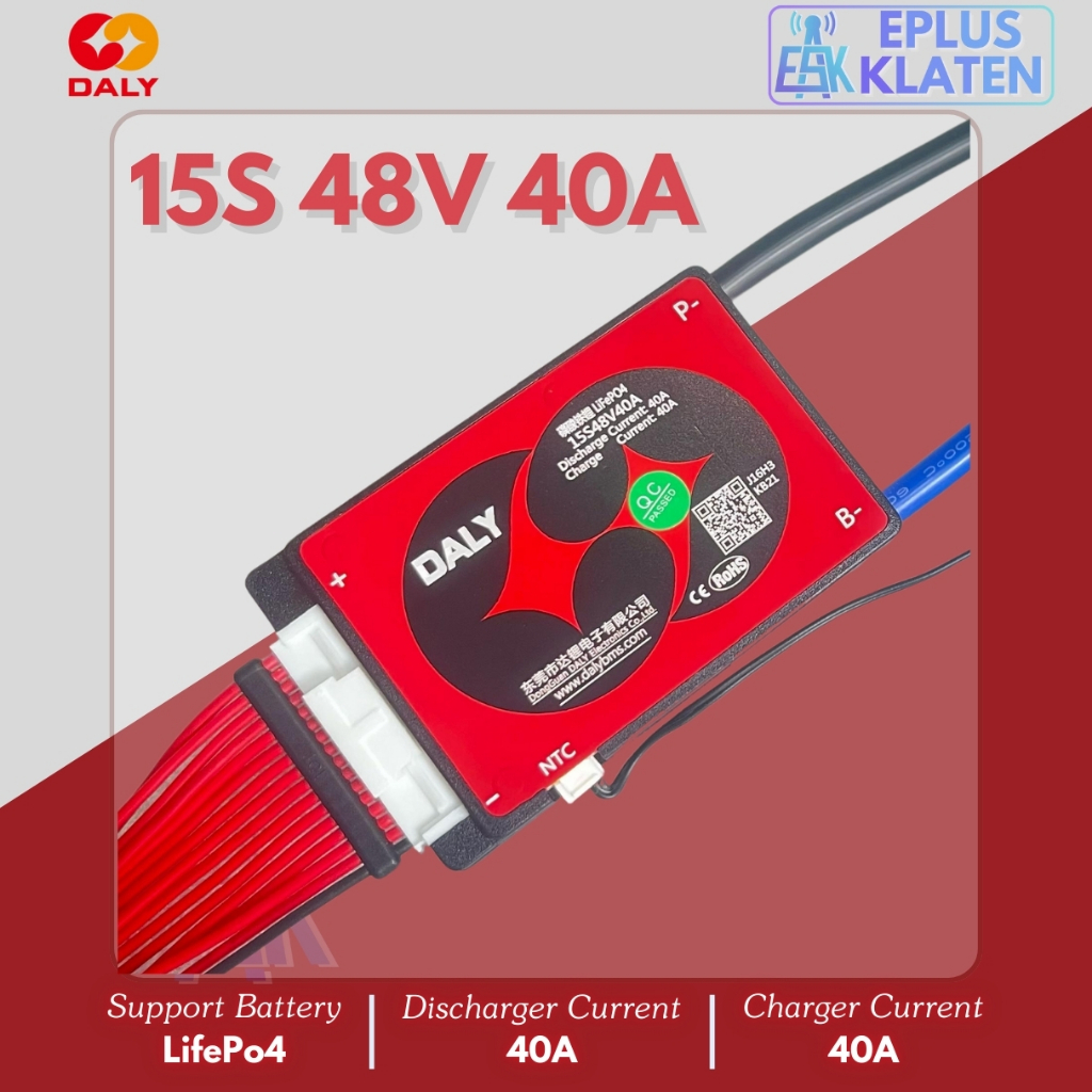 Jual Daly BMS LifePO4 15S 48V 40A Baterai Battery Management System ...
