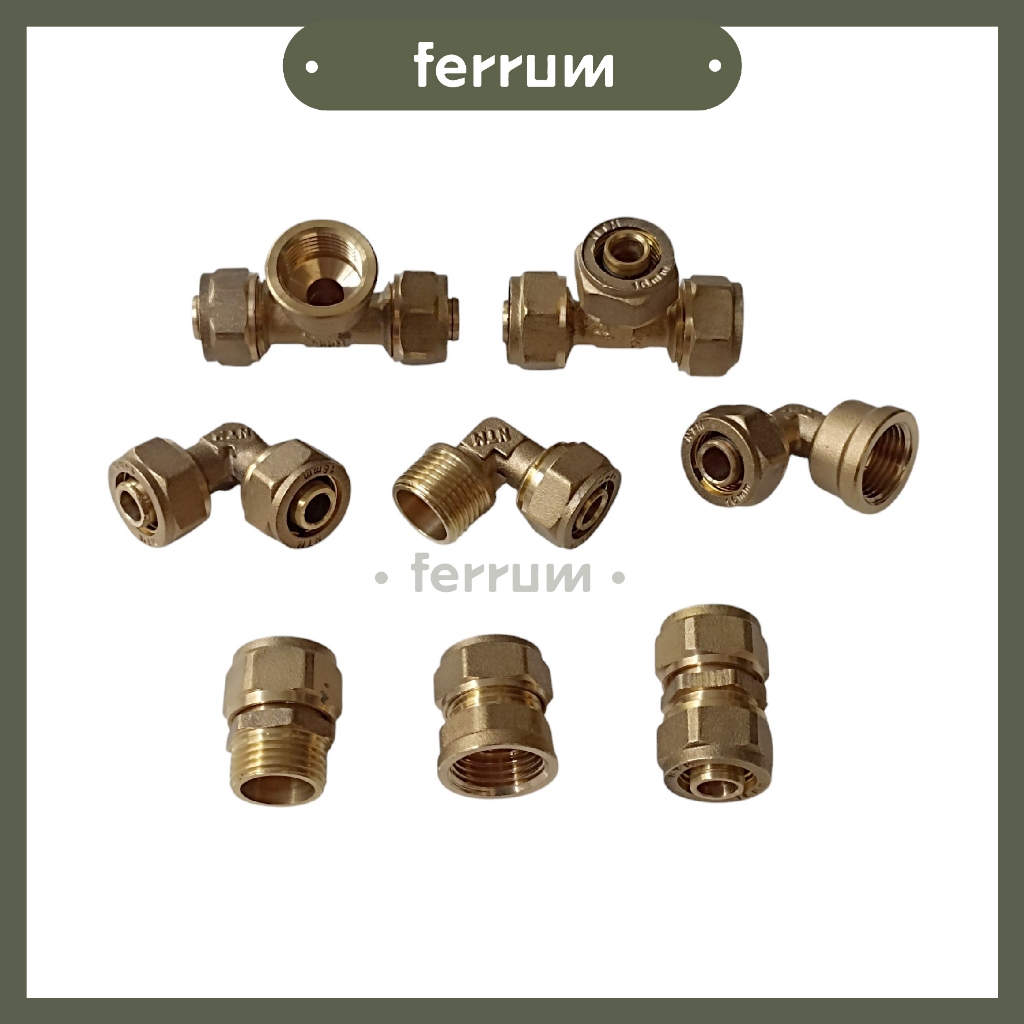 Jual [ FERRUM ] Fitting / Sambungan Pipa Air Panas Kuningan 1/2" Inch ...