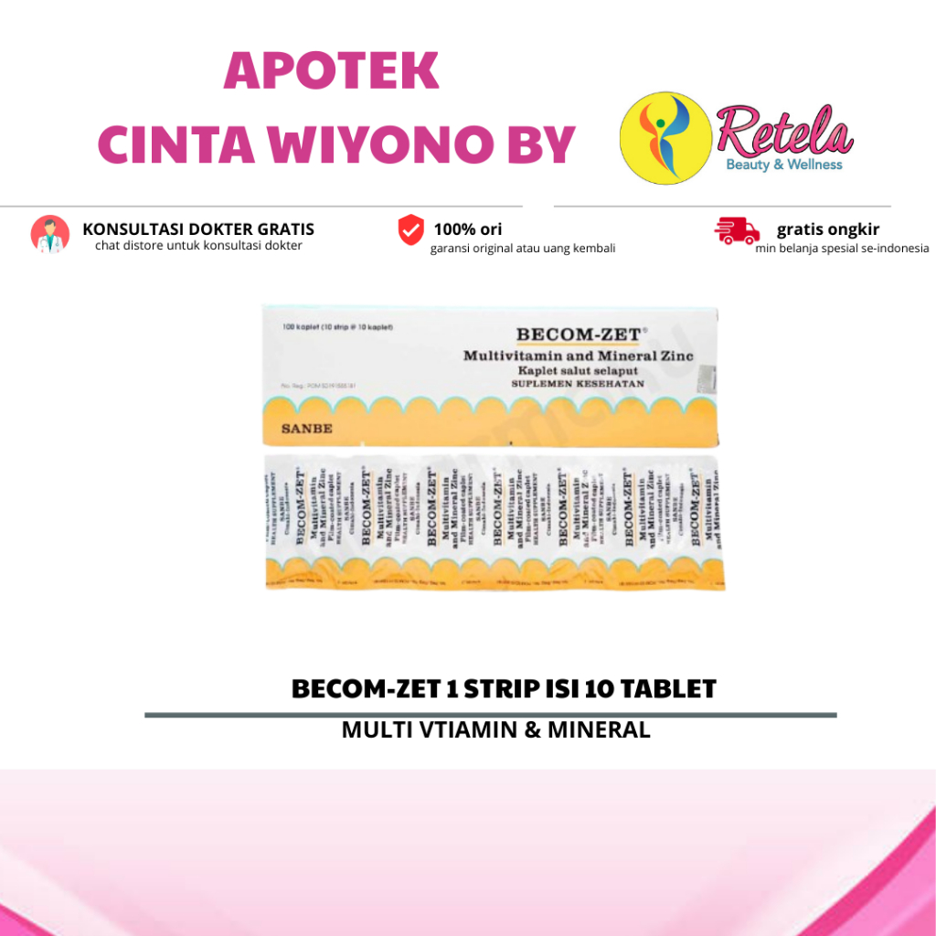 Jual BECOM-ZET 1 STRIP ISI 10 TABLET | Shopee Indonesia