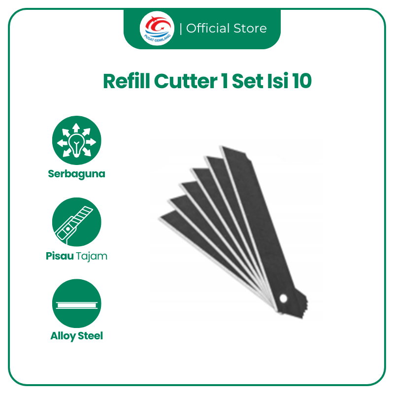 Jual Refill Cutter Isi 10 Blade Tajam Serbaguna Stainless Steel Anti ...