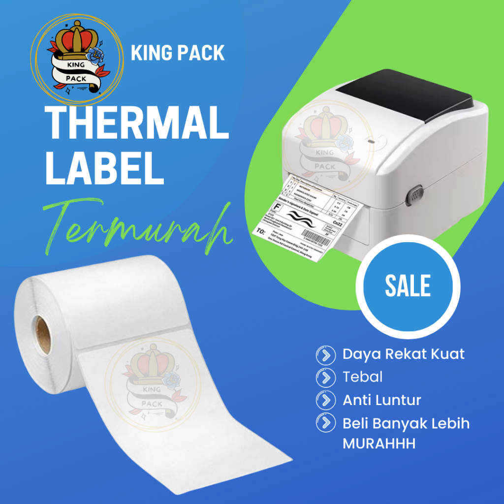 Jual Kertas Label Thermal 100x150 mm isi 500 Pcs Label thermal barcode ...