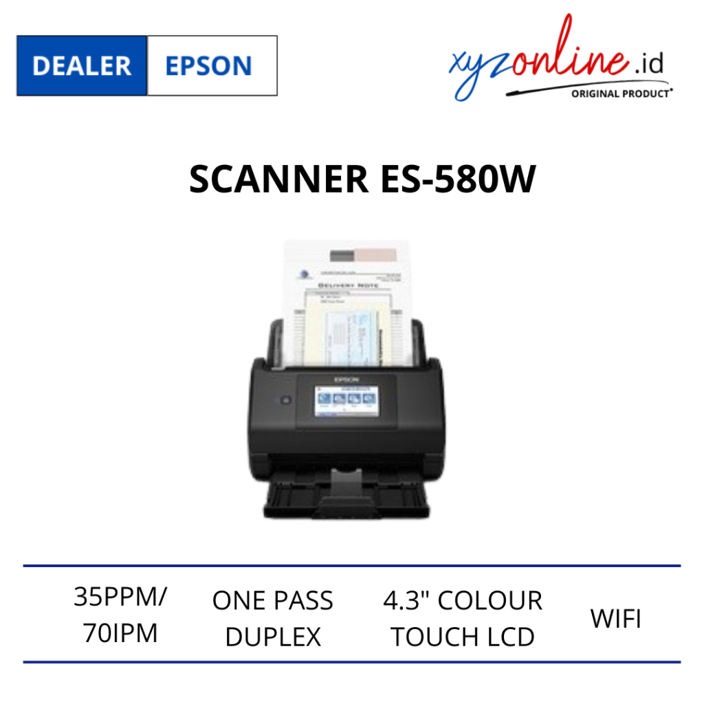 Jual Scanner Epson WorkForce ES-580W Pemindai Dokumen Lembaran Dupleks ...