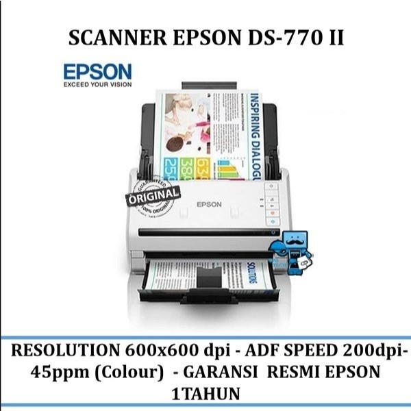 Jual Scanner Epson WorkForce DS-770II DS 770 II - Duplex,Scan | Shopee ...