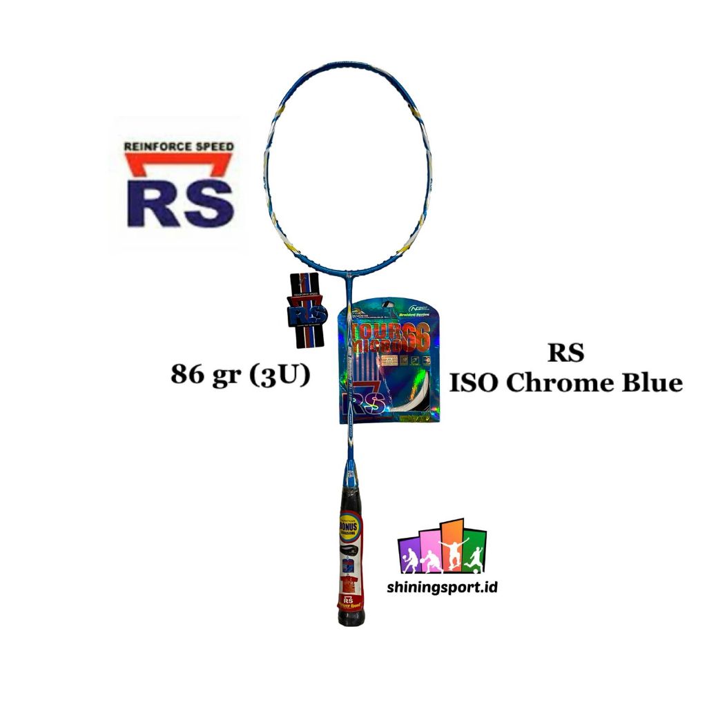 Jual Raket Badminton RS ISO Chrome Blue (+ FREE TAS DOUBLE RESLETING ...