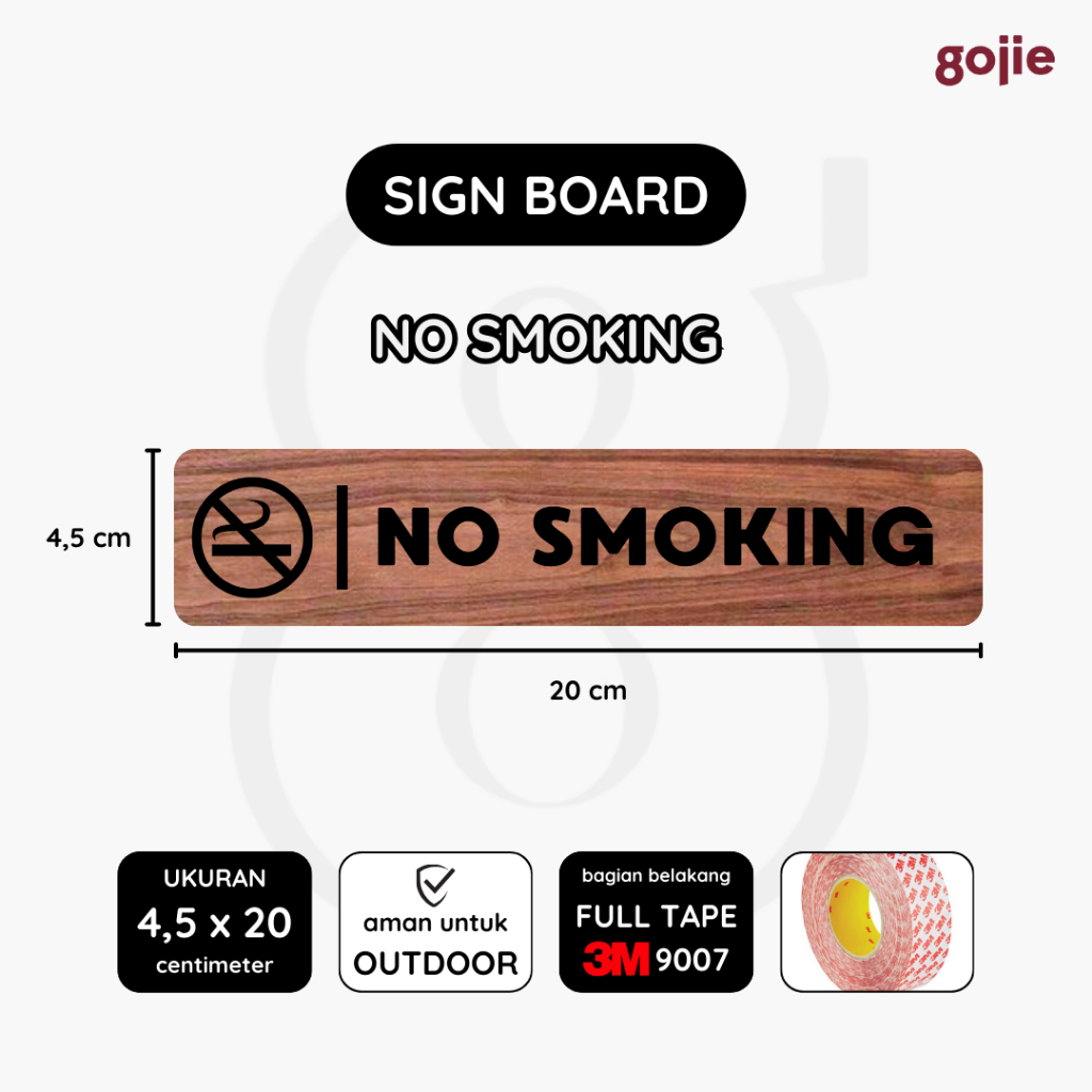 Jual SIGN BOARD NO SMOKING KAYU UNIK | SIGNAGE WOOD PATTERN FULL TAPE ...