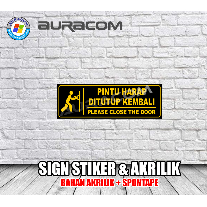 Jual Sign Akrilik & Stiker vinyl PINTU HARAP DI TUTUP KEMBALI ( D26 ) | Shopee Indonesia