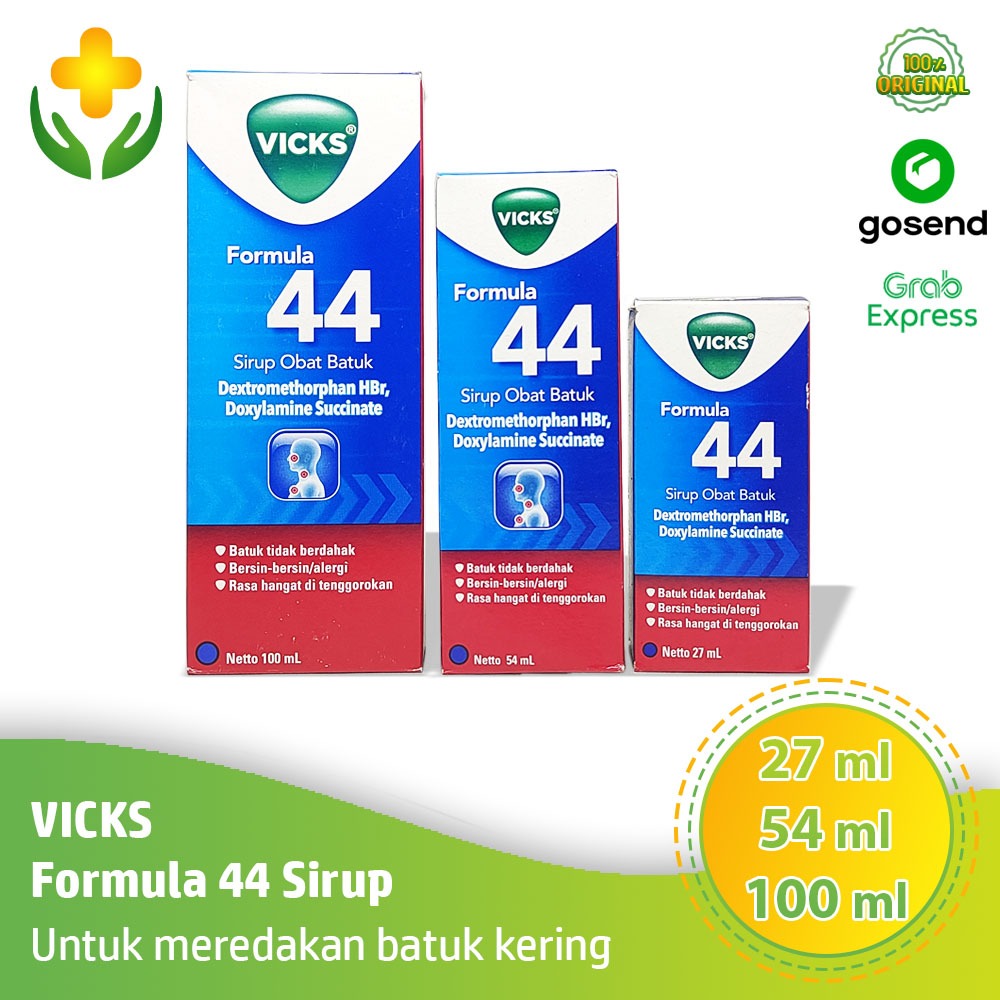 Jual Vicks Formula 44 Sirup 27 ml 54 ml 100 ml - Obat Batuk Kering ...