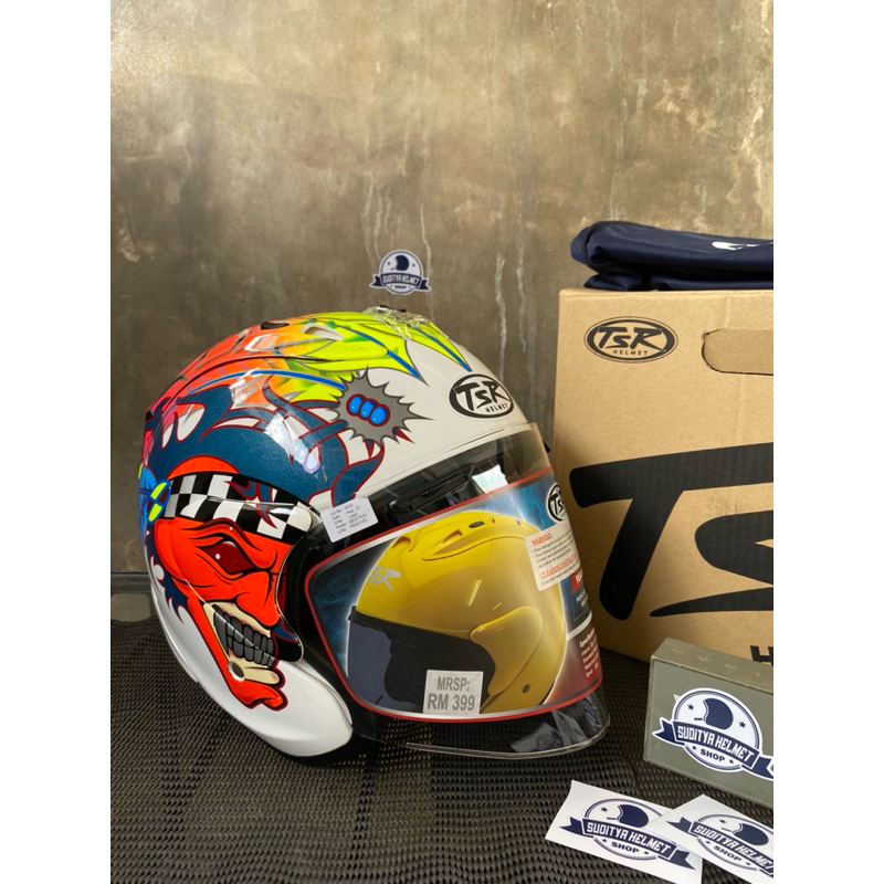 Jual HELM TSR RAM 4 Russel white | Shopee Indonesia
