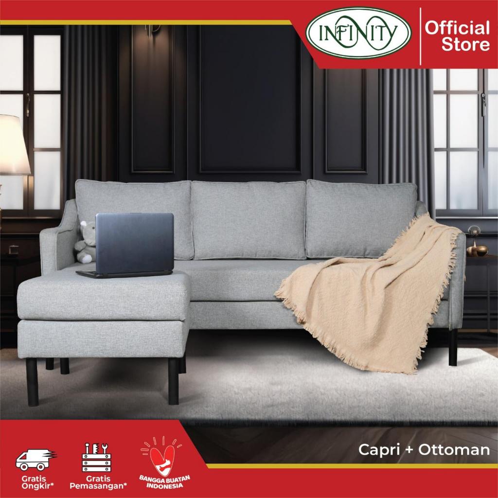 Jual Sofa Modern Rangka Besi CAPRI + Ottoman | Shopee Indonesia