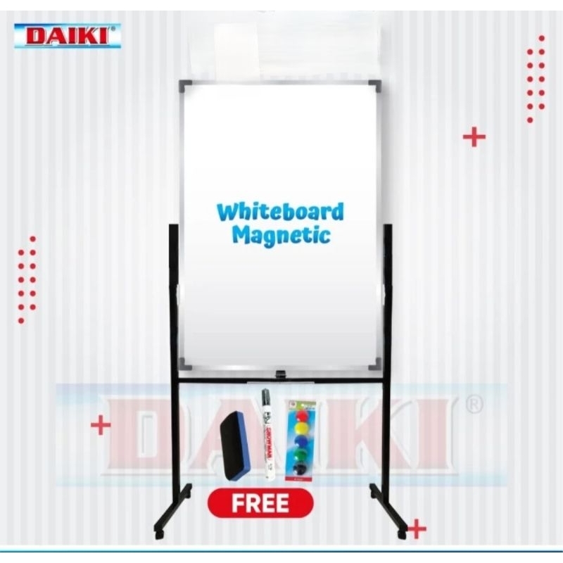 Jual DAIKI Papan Tulis White Board Double Face Standing Magnetik uk 120 ...