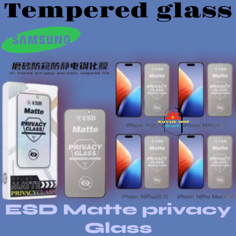 Jual Tempered glass ESD matte privacy Anti Static Anti Spy Samsung M51 ...