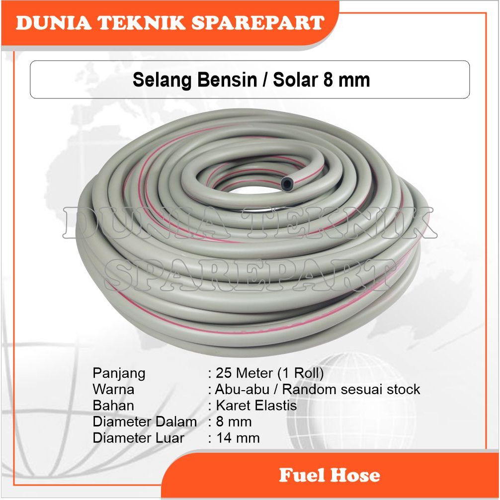 Jual 8MM SELANG BENSIN GENERATOR / SELANG SOLAR MESIN DIESEL / FUEL ...