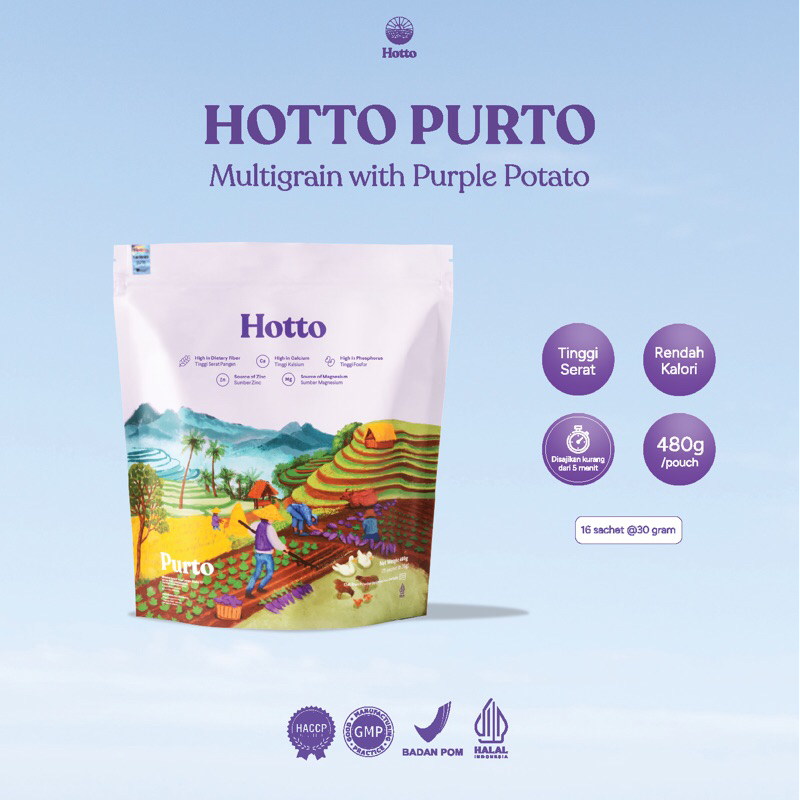 Jual Hotto Purto 1 pouch/16 sachet minuman multigrain | Shopee Indonesia