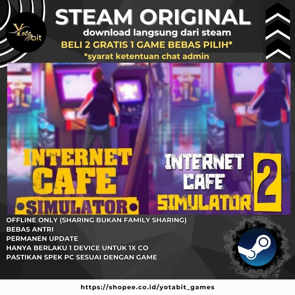 Jual Internet Cafe Simulator 2 + 1 (2 game Internet Cafe Simulator) PC ...