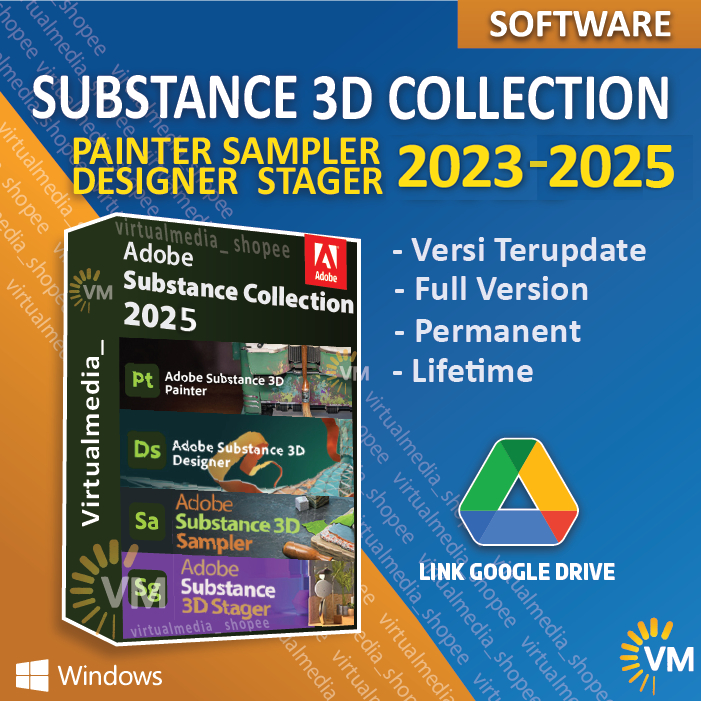 Jual PAKET 3D SUBSTANCE 2025 PAINTER DESIGNER SAMPLER STAGER MODELING ...