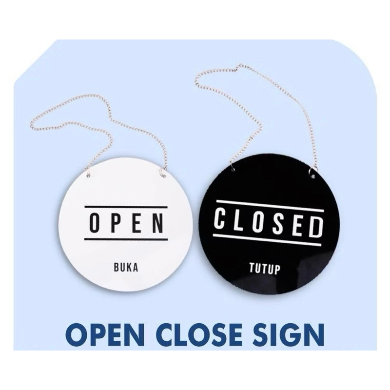 Jual ACRYLIC SIGNAGE OPEN CLOSE /BUKA TUTUP/PAPAN TANDA PINTU | Shopee ...