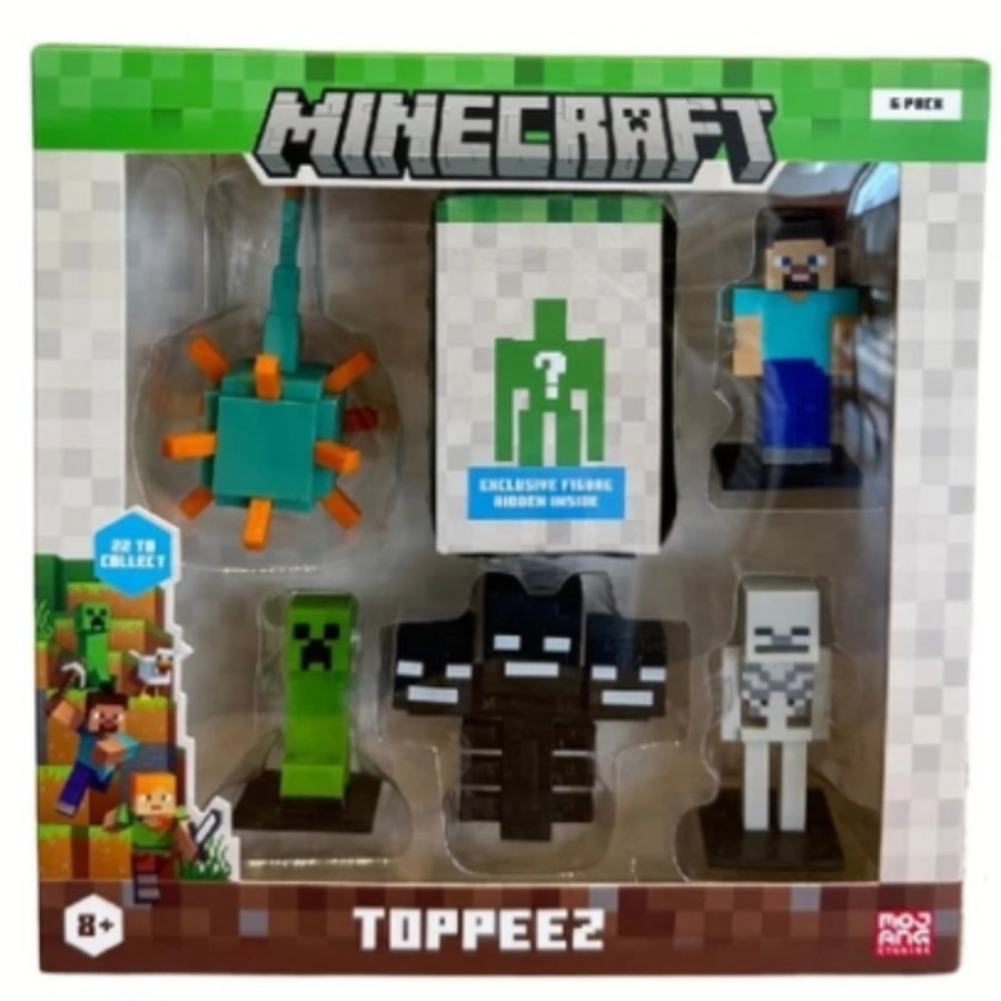 Jual Mainan Anak Minecraft The Movie Toppeez 6 3D Figure Pack Deluxe ...