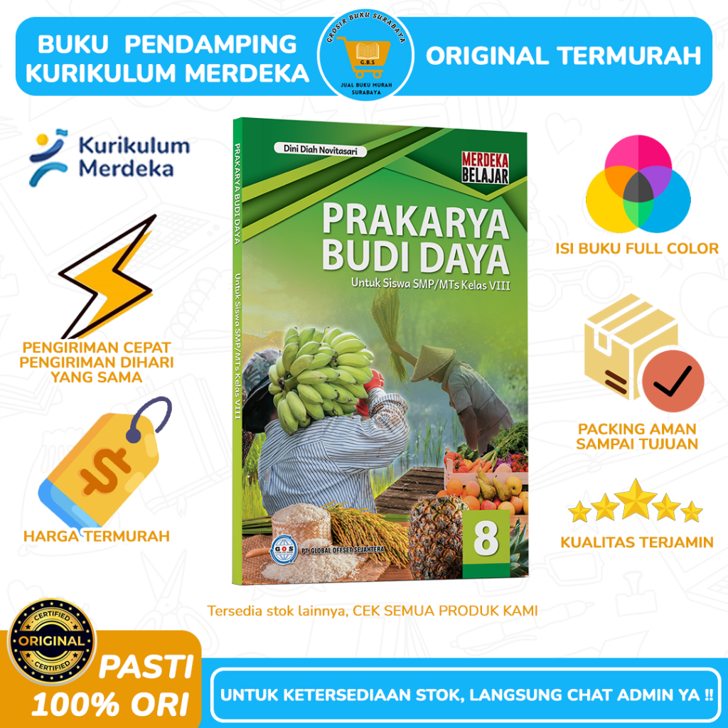 Jual Buku Pendamping Siswa Prakarya Budi Daya Kelas 8 SMP - Kurikulum Merdeka - Penerbit Global ...
