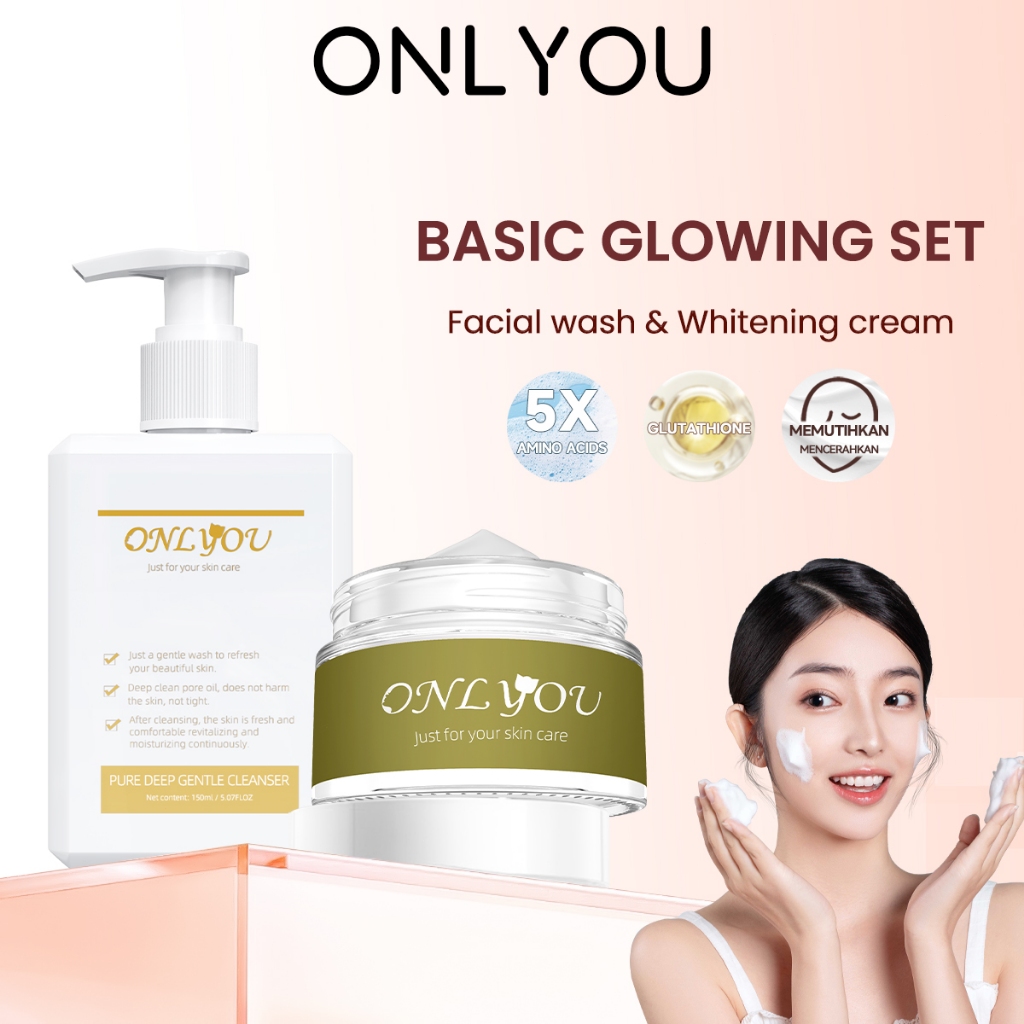 Jual ONLYOU skincare PAKET Whitening moisturizer cream wajah 30G ...