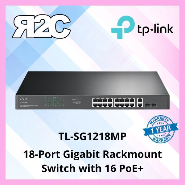 Jual TP LINK TL-SG1218MP 18-Port Gigabit Rackmount Switch with 16 PoE+ ...