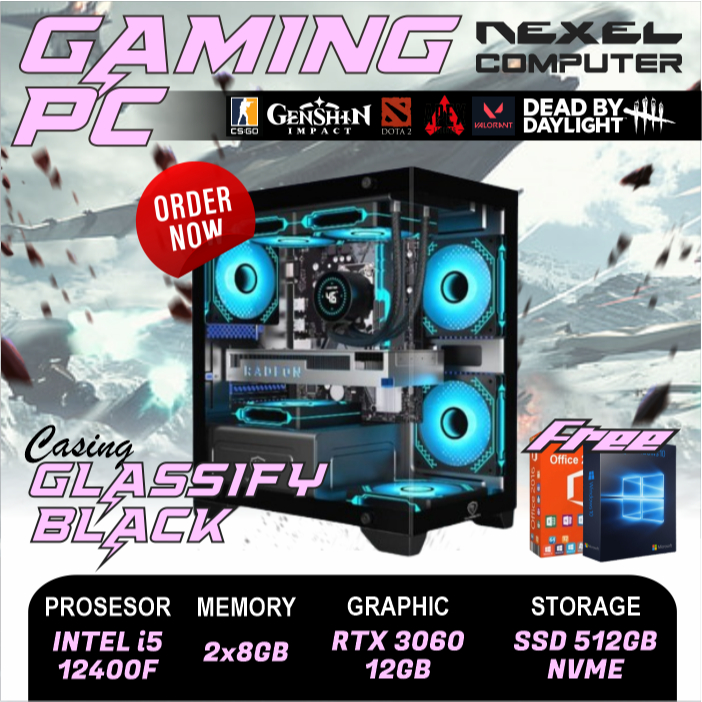 Jual PC Gaming Gen12 | i5 12400F | RTX 3060 12GB | RAM 16GB DDR4 | SSD ...