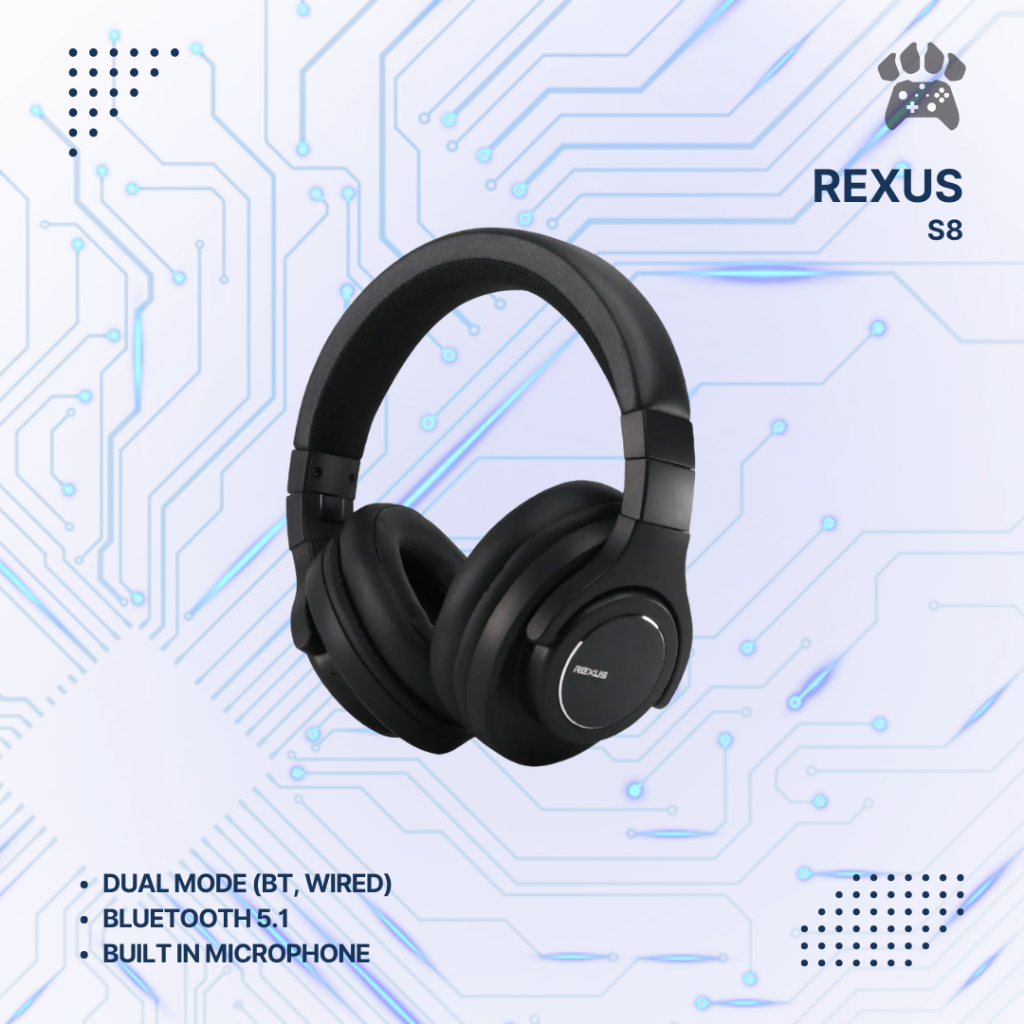 Jual Rexus S8 Foldable Headset Gaming Wireless Bluetooth Headphone ...