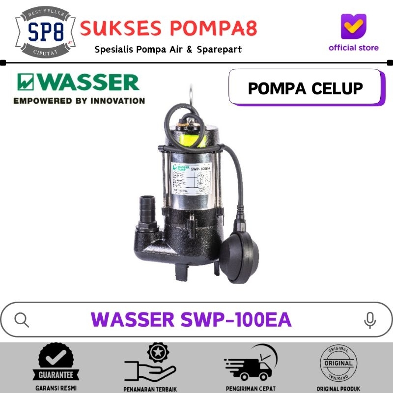 Jual Pompa Celup Kolam WASSER SWP-100EA (Auto) / Submersible Pump 100W ...