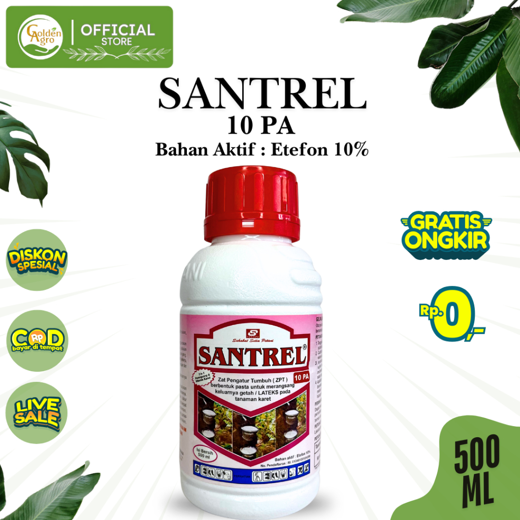 Jual SANTREL 10PA 500ML ML ZPT PERANGSANG GETAH KARET | Shopee Indonesia