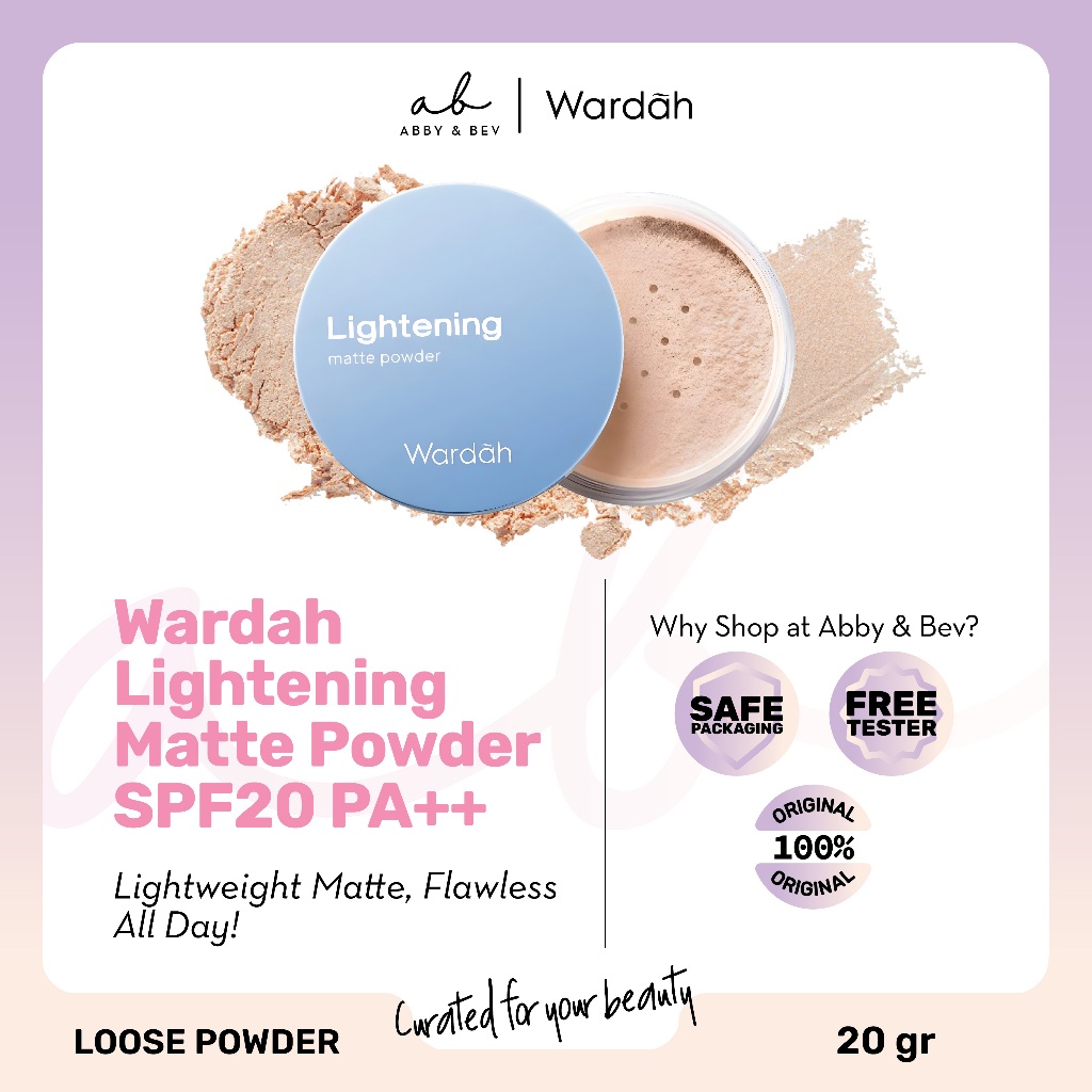 Jual AB - Wardah Lightening Matte Powder SPF20 PA++ [20g]/ Bedak Tabur ...