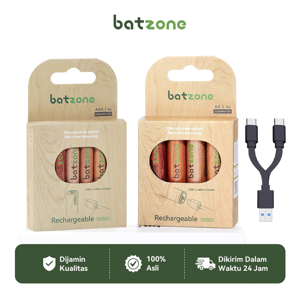 Jual USB-C Baterai Rechargeable AAA/AA/3A/2A Baterai Isi Ulang 1.5V Li ...