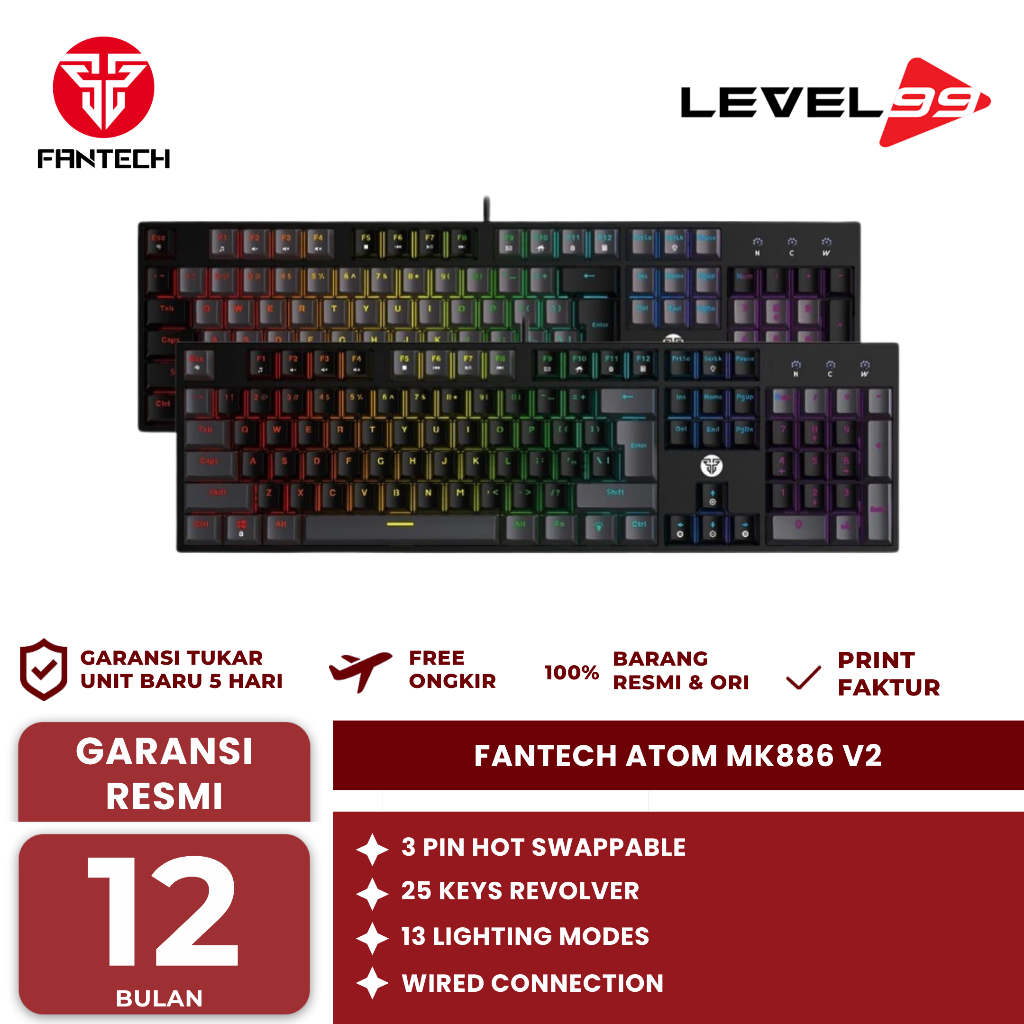 Jual Fantech Atom 104 V2 Mk886 Rgb Mechanical Gaming Keyboard | Shopee ...