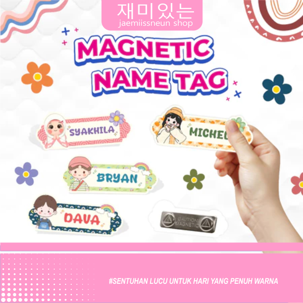 Jual Name Tag Nama Dada Pin MAGNET Akrilik Custom Nama Anak | Shopee ...