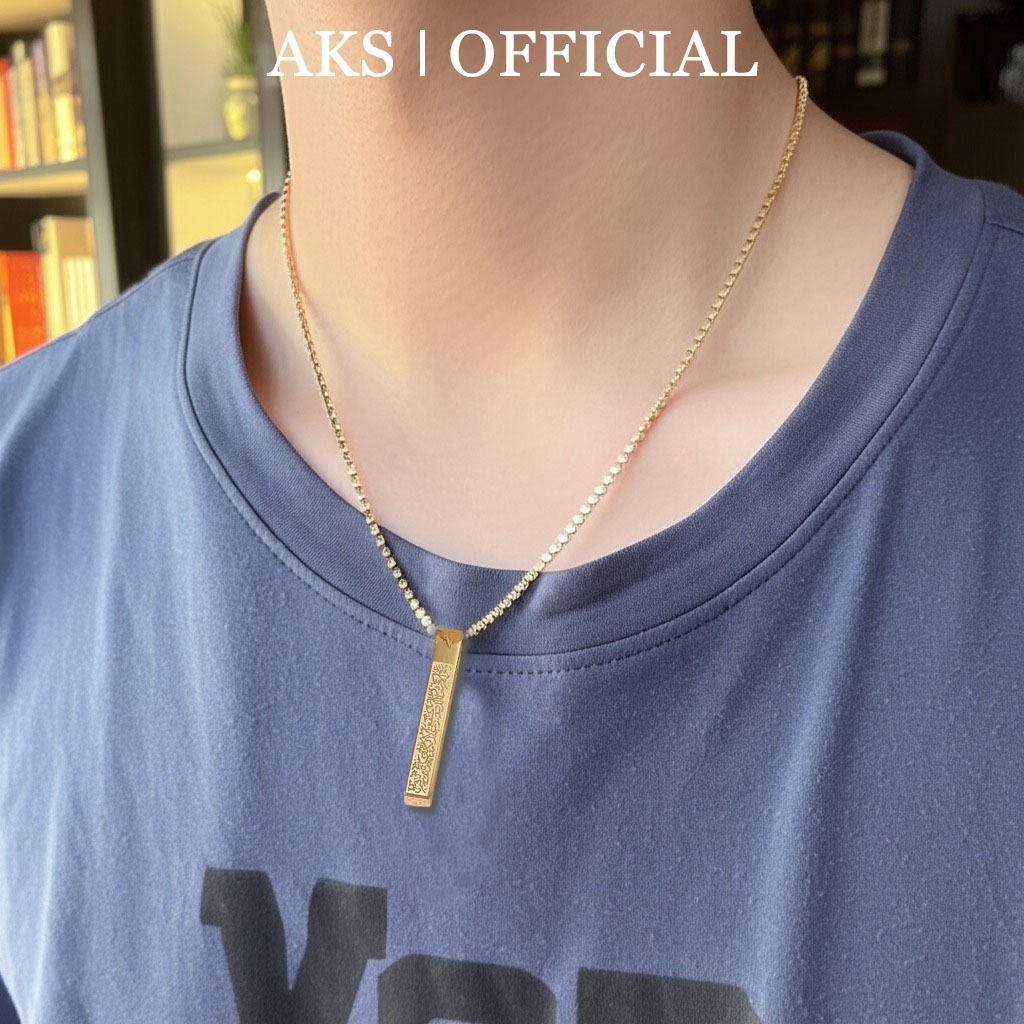 Jual AKS Kalung Titanium dengan Liontin Persegi Panjang Berukiran ...
