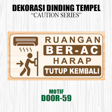 Jual Papan Tulisan Info Himbauan Peringatan "RUANGAN BER AC HARAP TUTUP ...