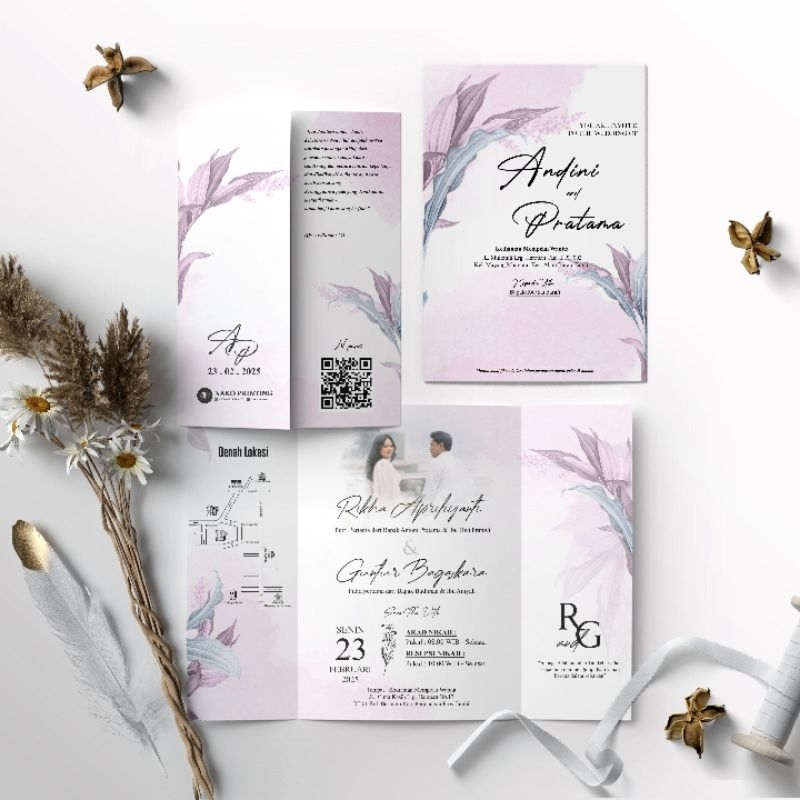 Jual Undangan Pernikahan Murah Desain Full Color Bahan BriefCard 150gsm ...