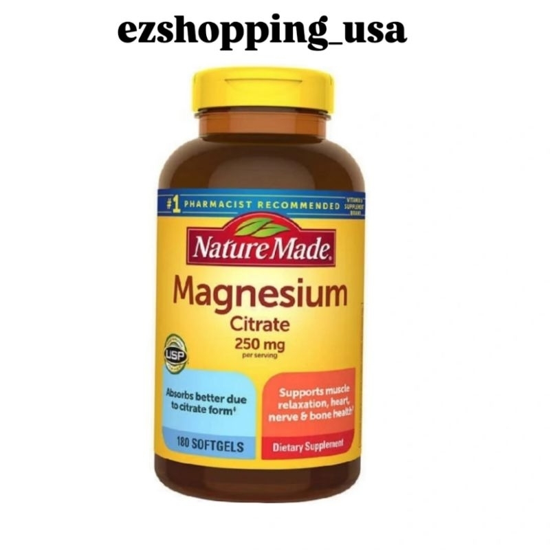 Jual nature Made magnesium citrate 250 mg 180 sofgels | Shopee Indonesia