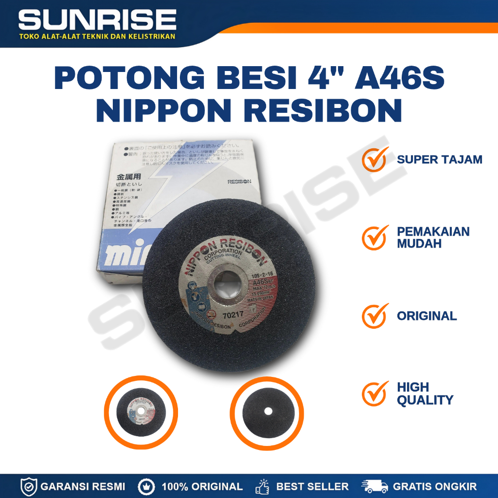 Jual POTONG BESI 4" A46S NIPPON RESIBON/BATU POTONG GERINDA A46S NIPPON ...